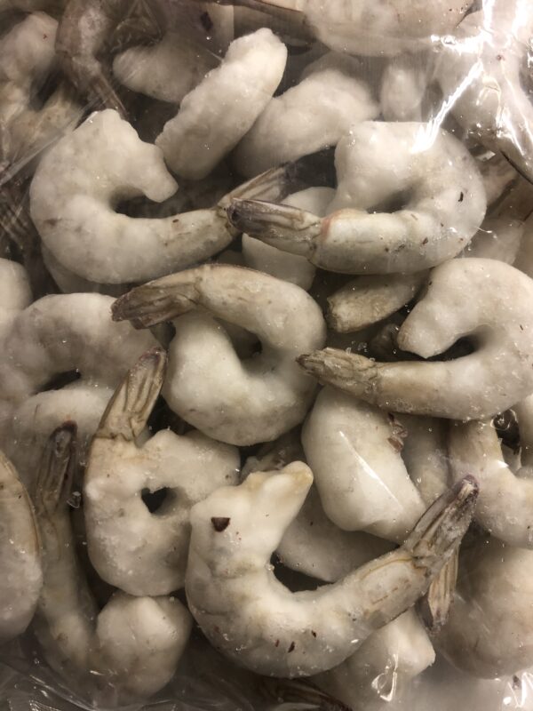 2 Lbs frozen 31-40 shrimp - peeled-headless-deveined with tail - Mart31