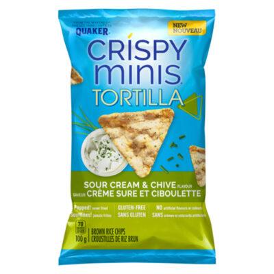 100g Quaker Crispy minis sour cream & chive brown rice chips - Mart31